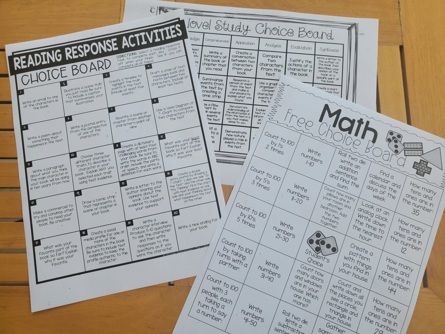 How to Differentiate with Choice Boards - Seeds for Teachers
